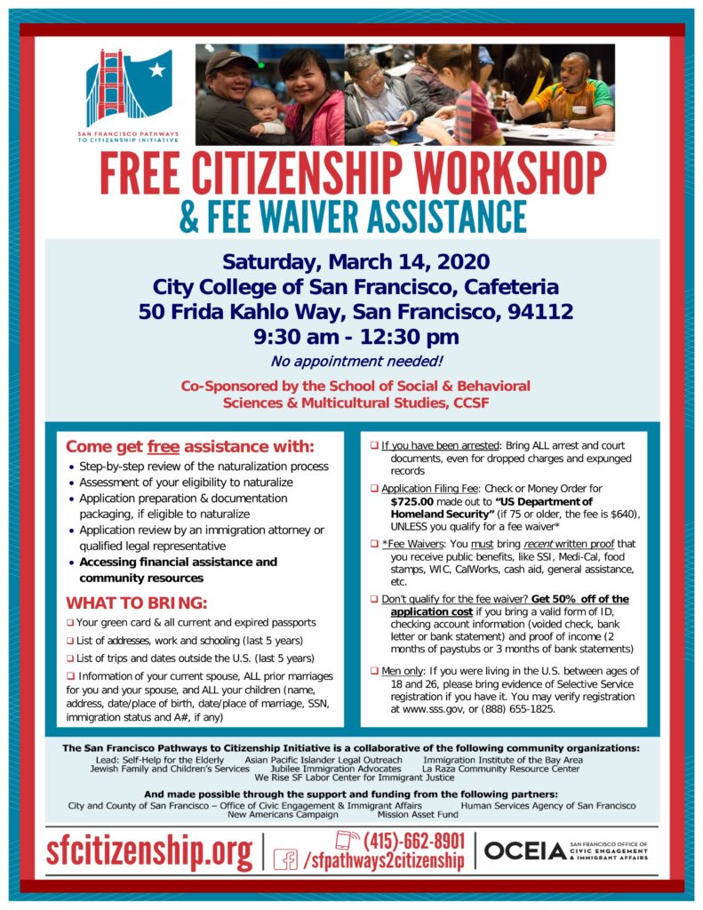 Free Citizenship Workshop - API Legal Outreach