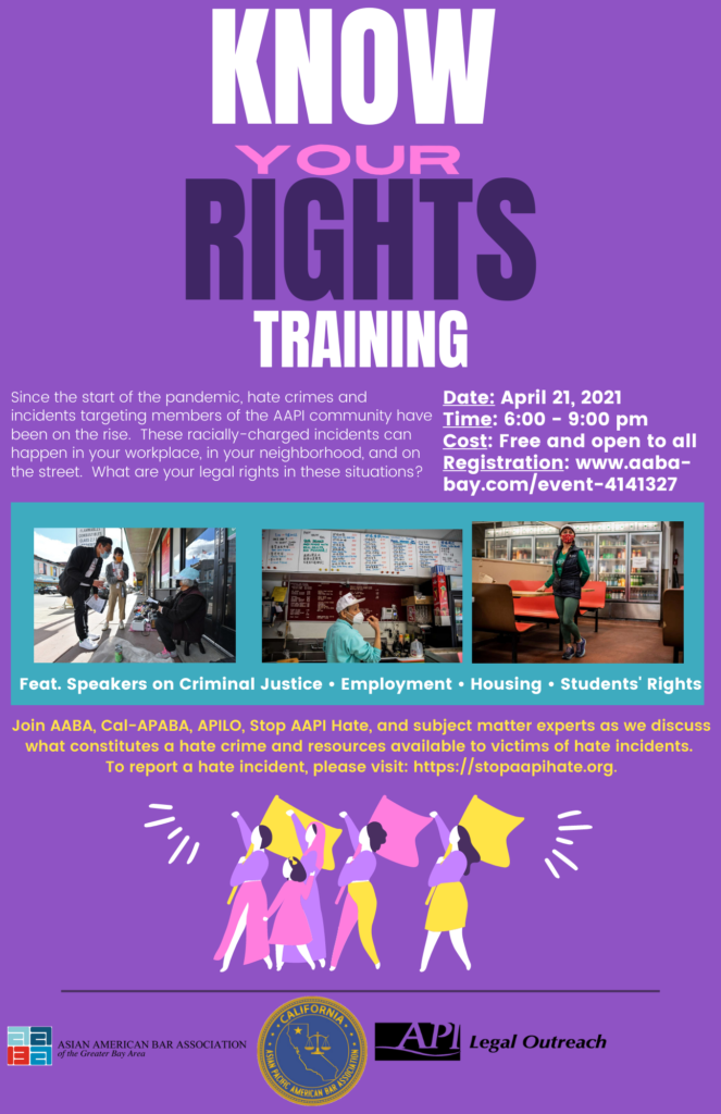 Hate Crimes - Know Your Rights Training - API Legal Outreach